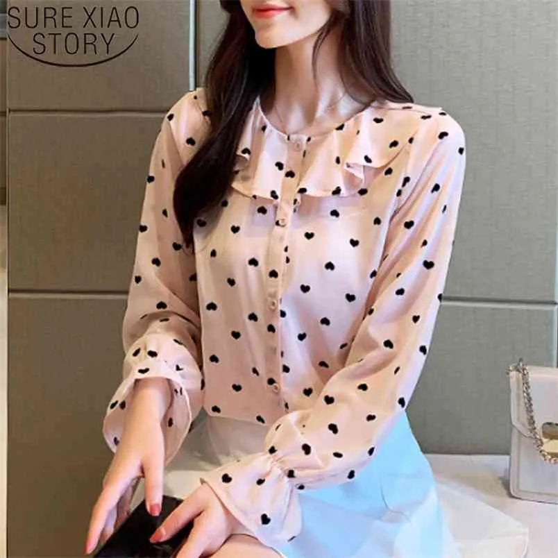 Autumn Chiffon Blouse - Women's Long Sleeve Top, Ruffled O-Neck. Shop ...