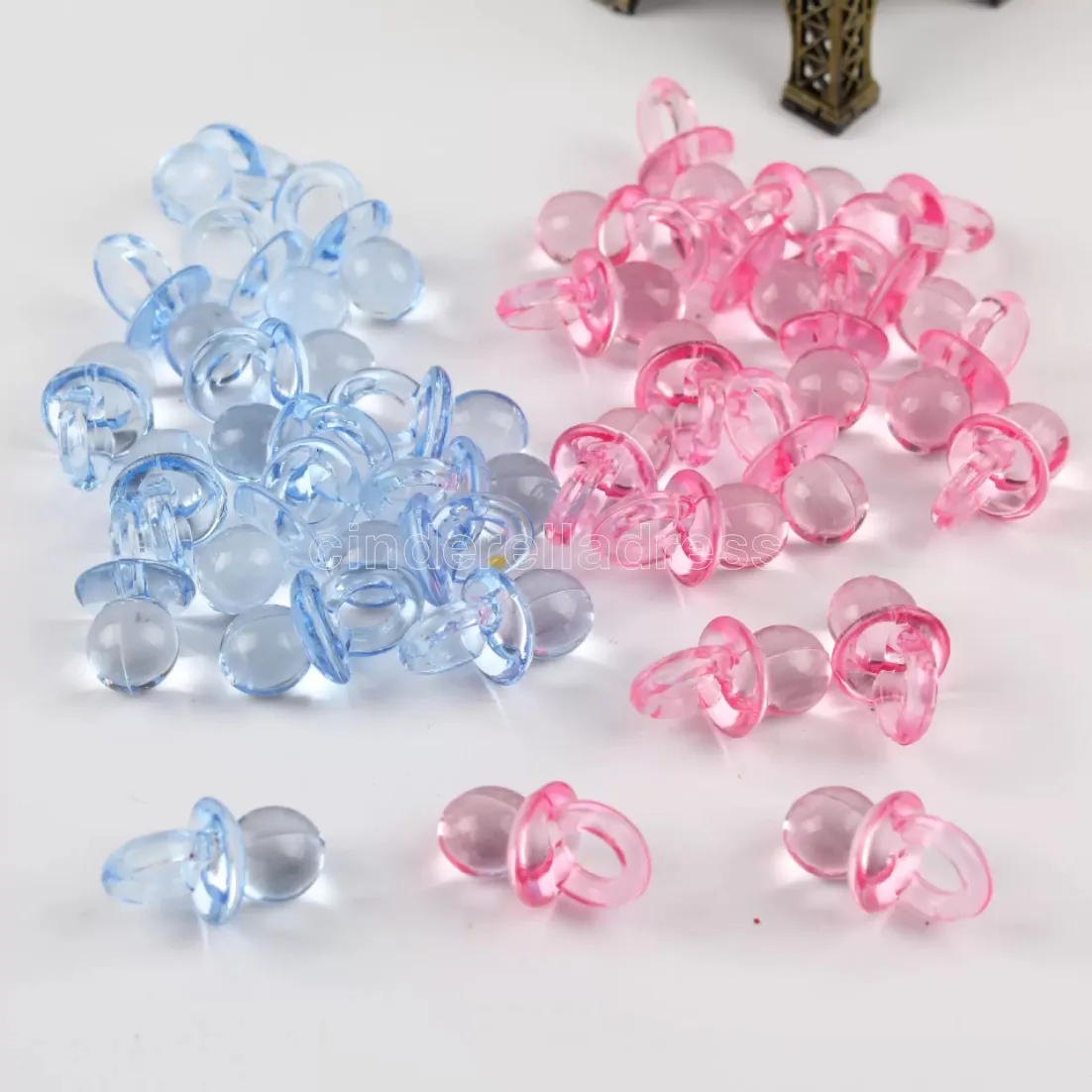 Pacifier Pink, Blue Birthday Decor: Transparent Acrylic Mini Pacifier ...