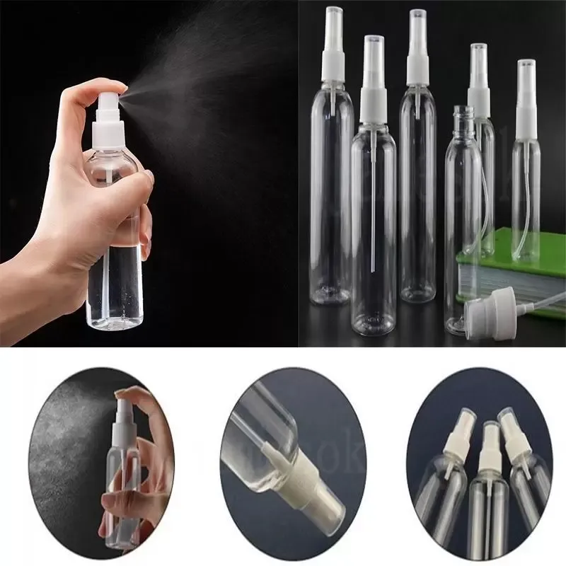 Refillable Transparent Empty Cleaning Spray Bottles Set Of 3 Sizes 30ml ...