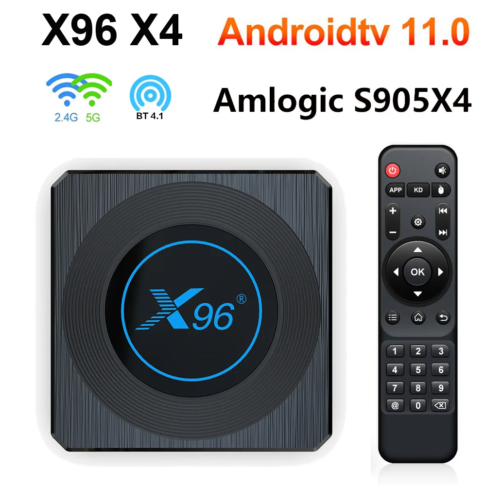 Android 11 TV BOX X96 X4 Amlogic S905X4 4G 64GB RGB Light TVBOX Support ...