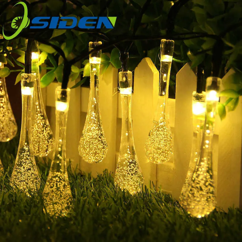 Solar Powered Water Drop String Lights: 5/7M 20/50LEDs Fairy Lights For ...