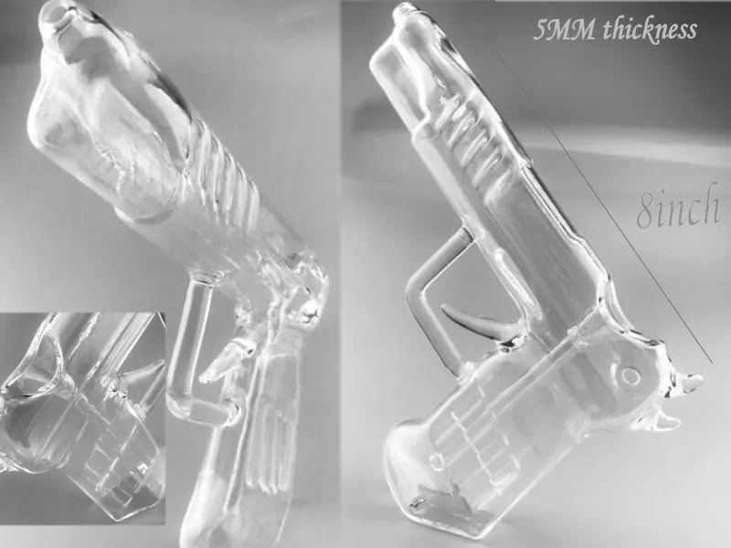Bulk Order Pistol Klein Solid Base Glass Bong Hookah Recycler Oil Rig ...