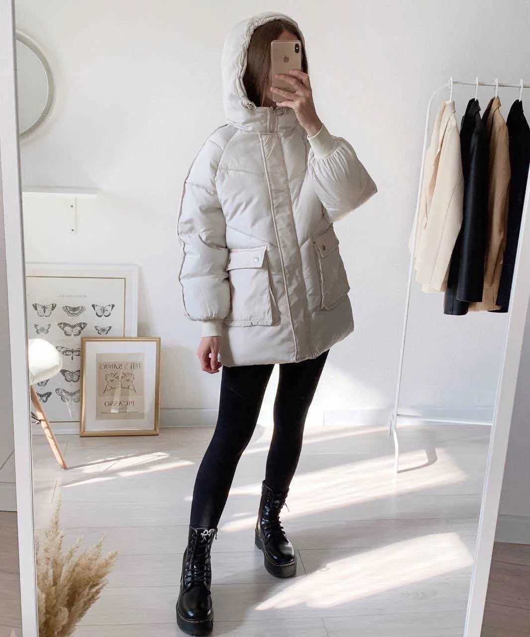 Oversized Korean Puffer Jacket For Women Thickened Winter Ladies Padded ...