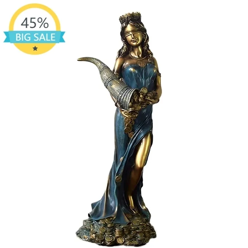 Ancient Greek Roman Goddess Of Fortune Statue Blindfolded Lady Luck ...