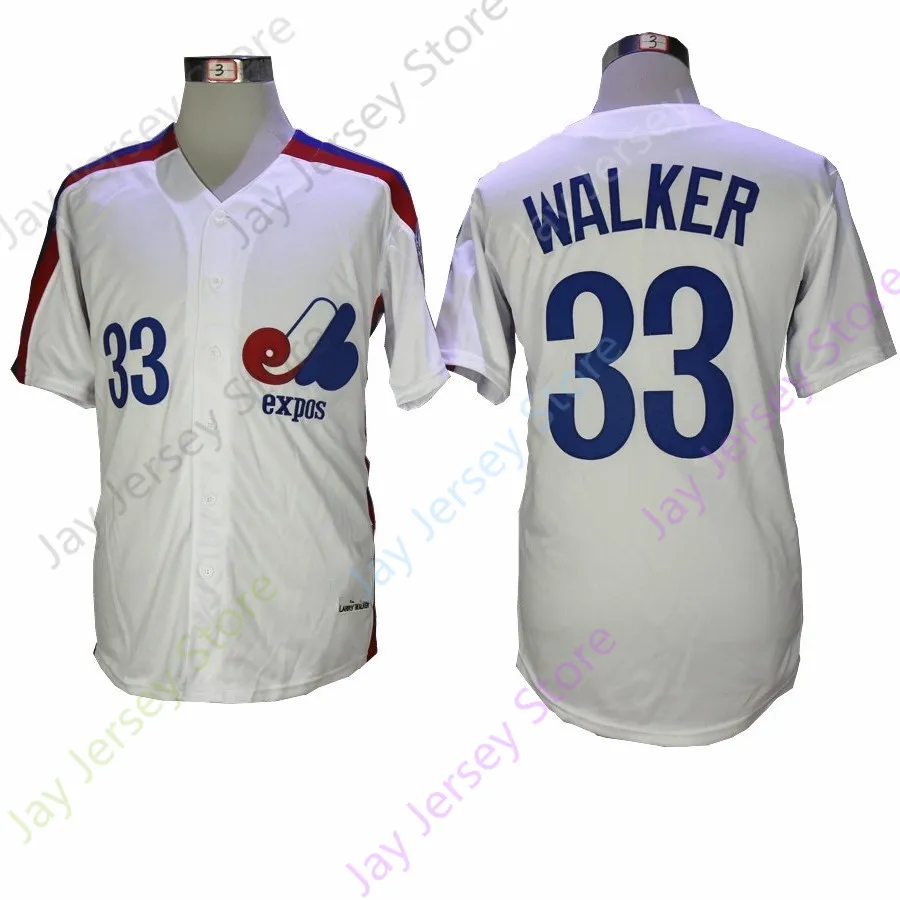 Montreal Expos Larry Walker Jersey Vintage 1982 White Pinstripe Blue ...