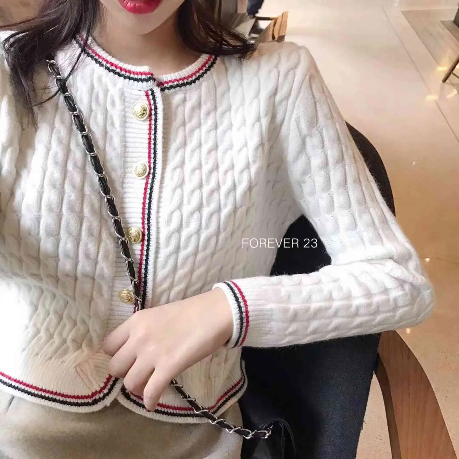 Striped White Weed Lace Knit Primark Ladies Cardigans With Elegant ...
