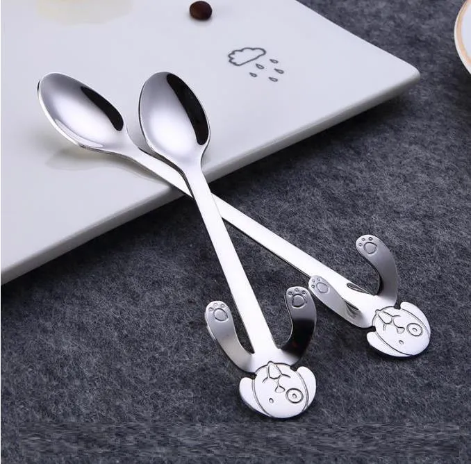 304 Stainless Steel Cartoon Dog Spoons Creative Ice Cream Dessert Cute ...