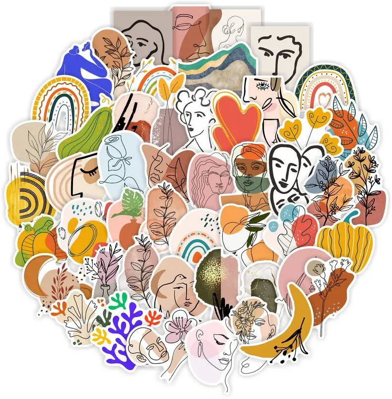 50 Wholesale Abstract Abstract Art Stickers For Luggage, Skateboard ...