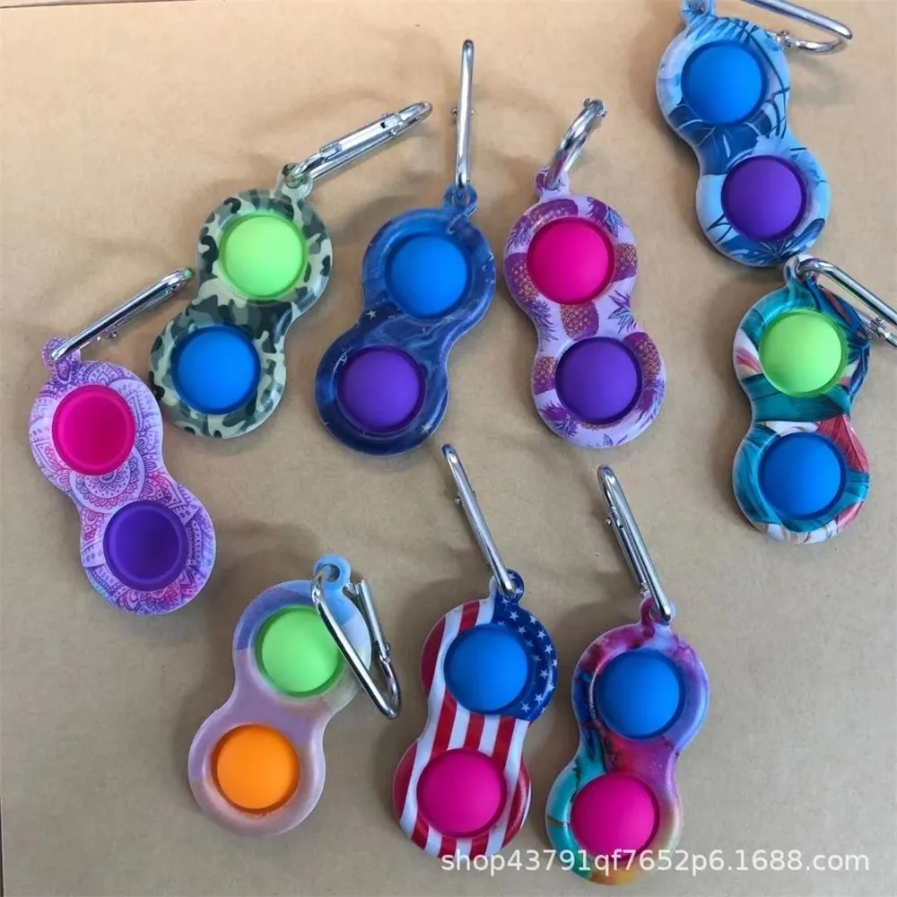 Silicone Bubble Poppers Keychain With UA Flag Camo Border Fingertip Fun ...