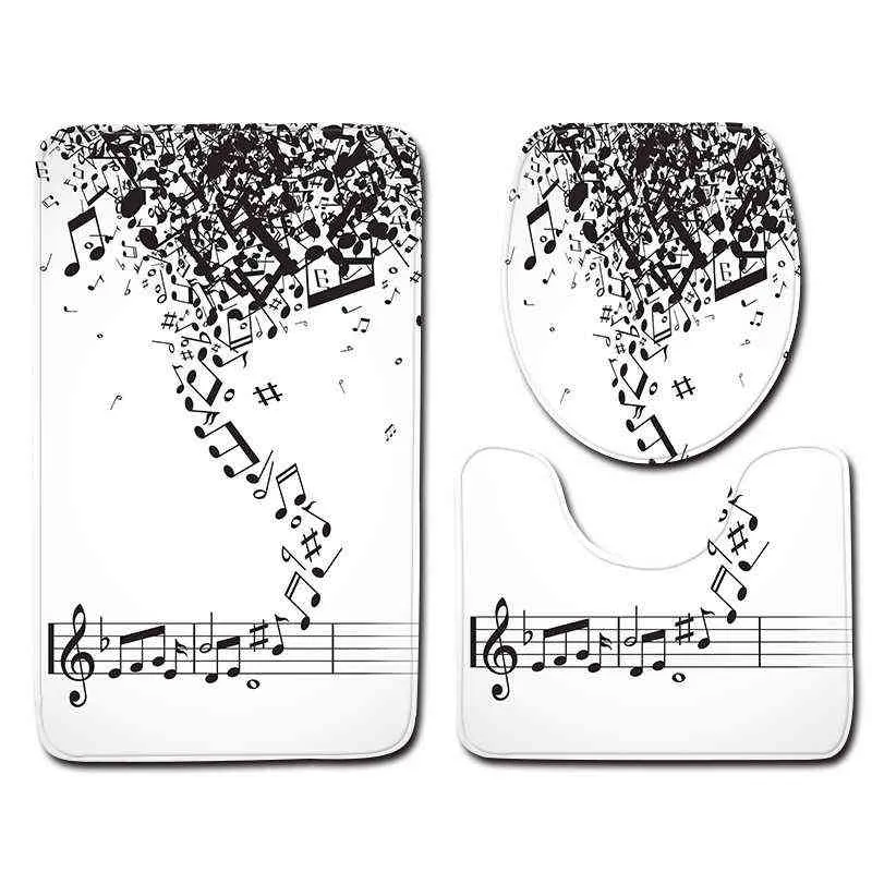 Music Notes Carpet 3D Print Non Slip Vinyl Toilet Seat Covers Bathroom ...