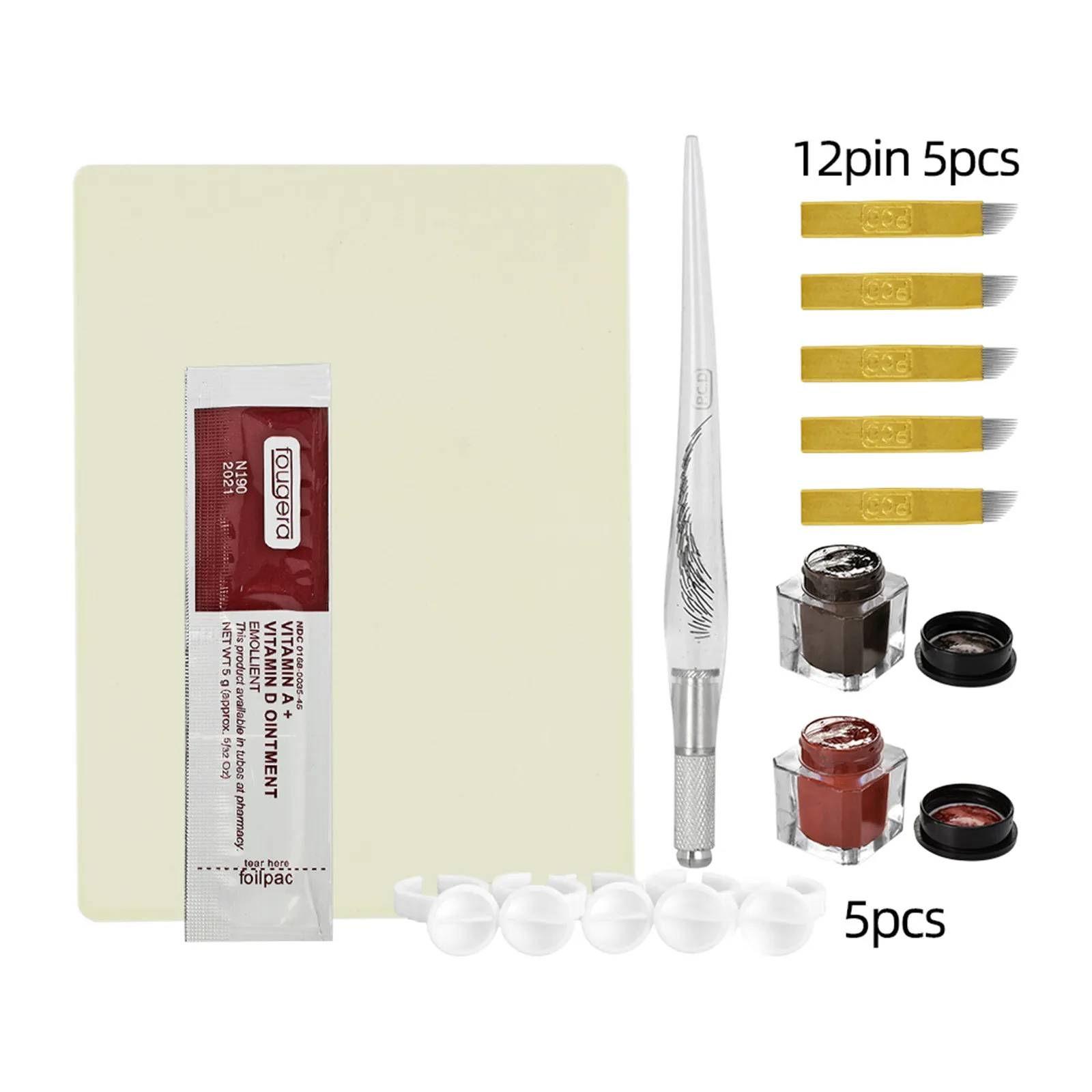 Microblading Kit - Semi Permanent Makeup Tattoo Pen, 12 Pin Needles ...