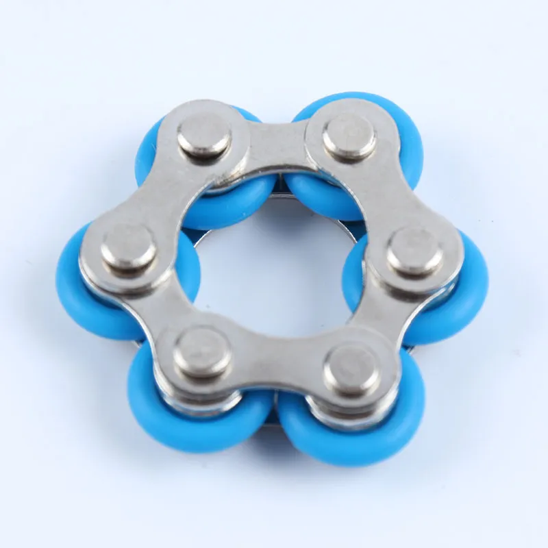Bike Chain Fidget Spinner Keyring with 6 Knots Metal Spinning Anti ...