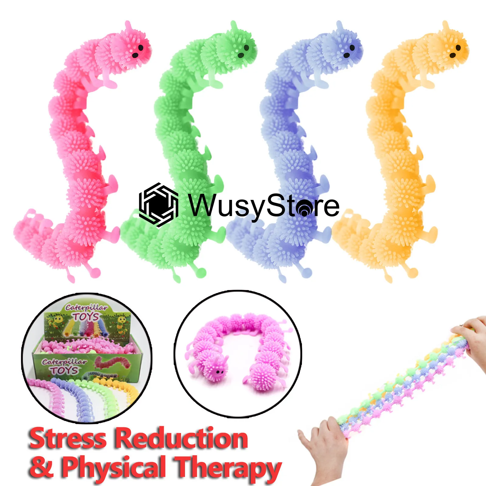 Worm Fidget Toy By Squishy: Relax & Release Stress 16 Keys For Autism ...