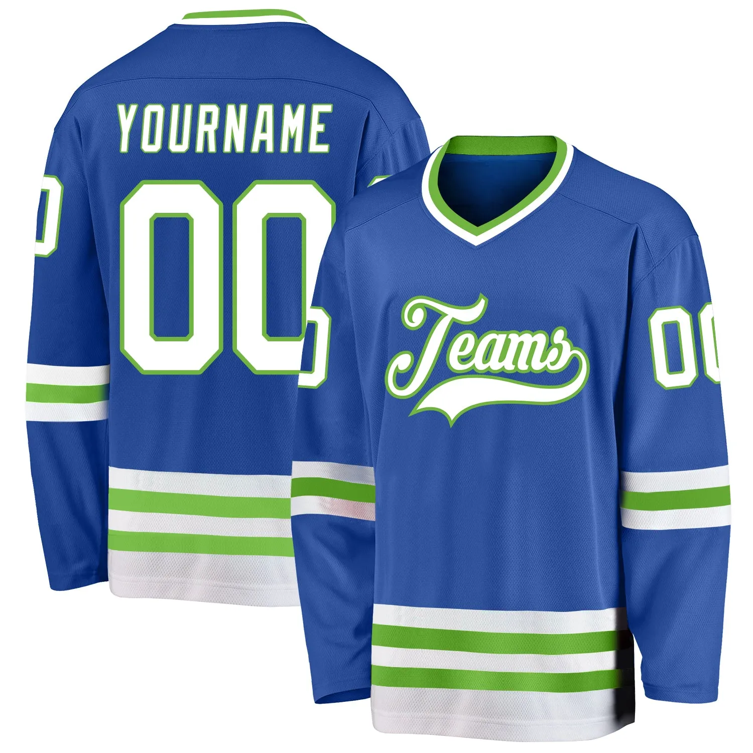 Custom Blue White Neon Green Hockey Jersey From Qqq_8, $29.62 | DHgate.Com