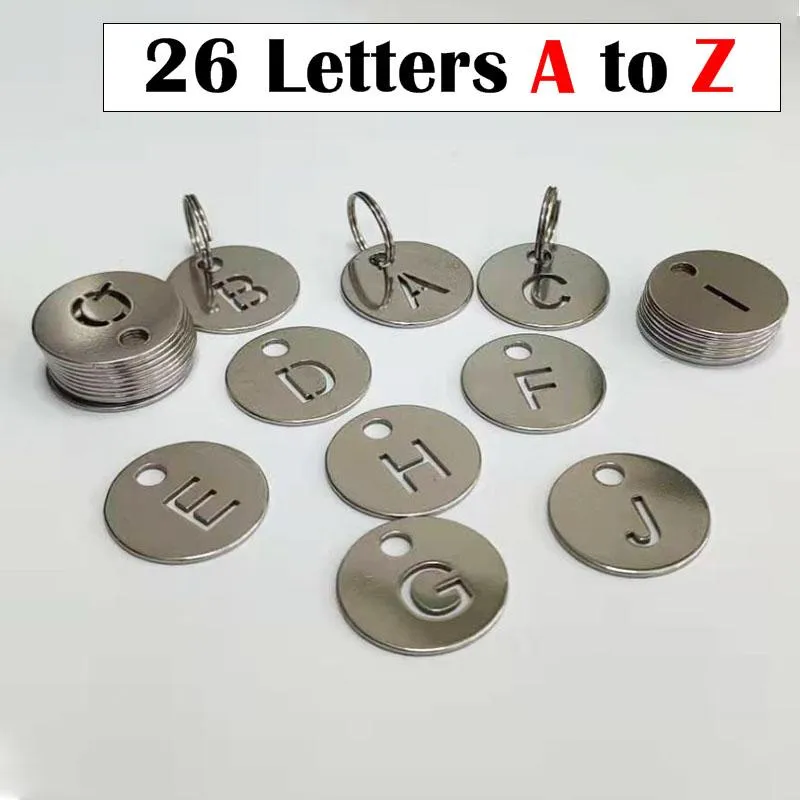 DHgate.com:Round Stainless Steel Alphabet Letter Tags (A-Z), 26 PCS ...