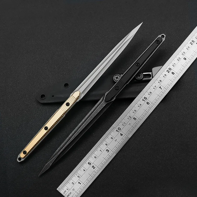 HN-9 Tea Knife Crowbar - CNC Machined 440C Steel, Stone Washed Blade ...