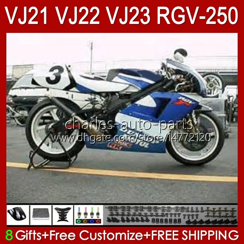 Blue Light Black Rsv4 Fairings Panel For SUZUKI RGVT RGV 250CC 250 CC ...