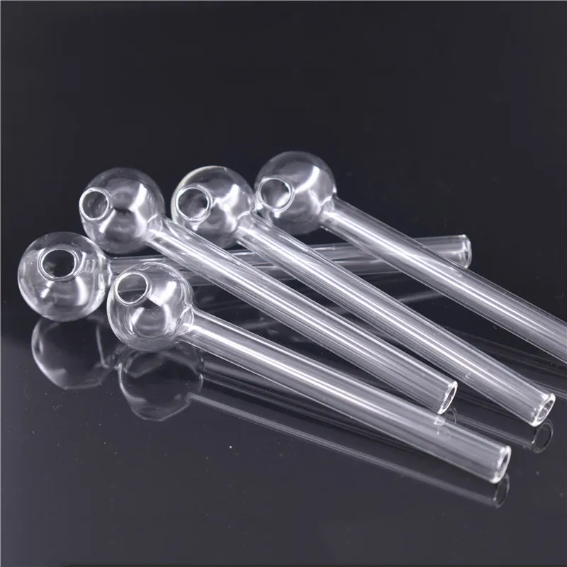 Thick Pyrex Oil Burner Pipe 4 Inch Clear Glass Smoking Water Pipe With ...