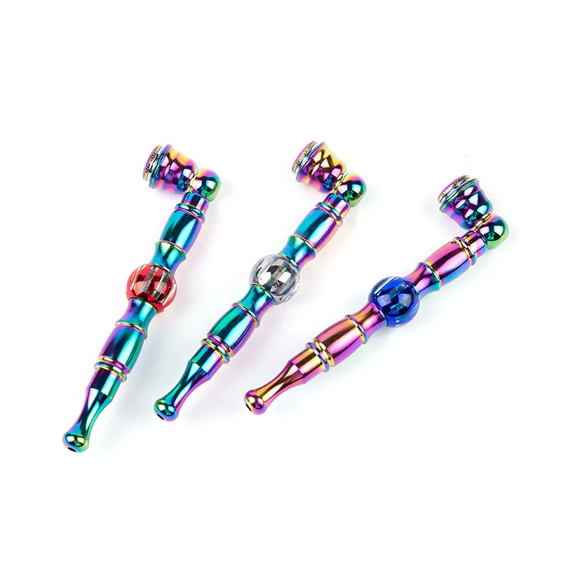 Pipe Creative Colorful Lantern Bead Aluminum Alloy Ice Blue Pipes With ...