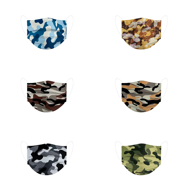 2022 Disposable Adult Mask Children Camouflage Series Printing Face ...
