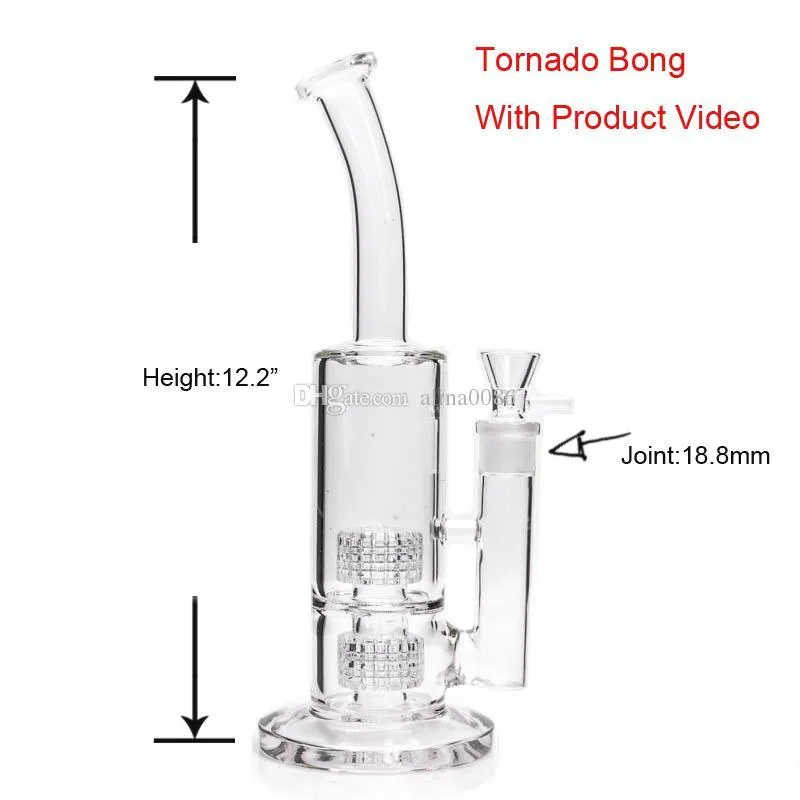 Wholesale Glass Vortex Bong With Double Cages Percolator Pipe And ...