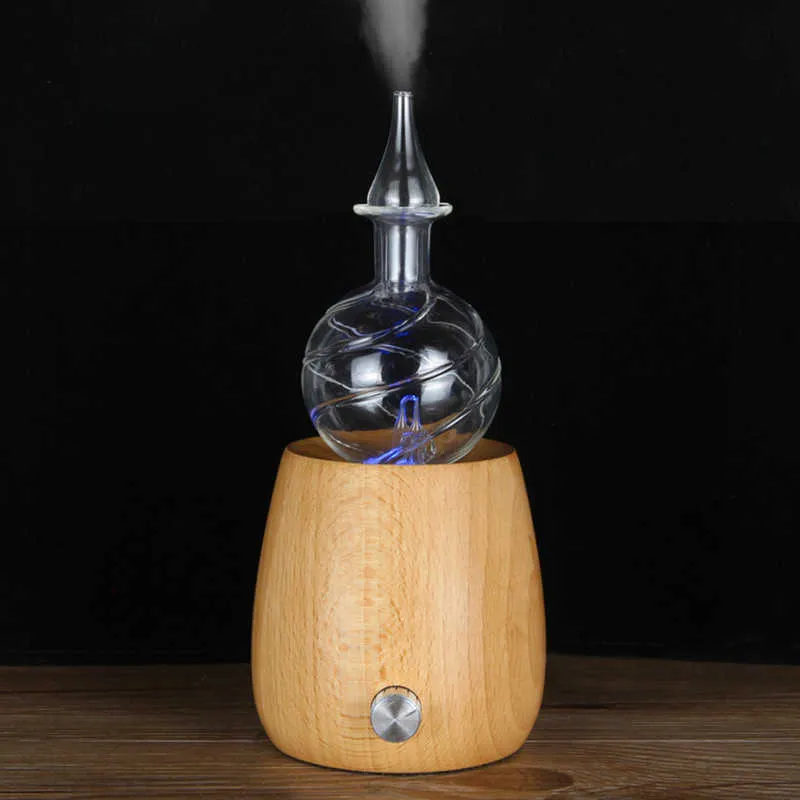 Aromatherapy Essential Oil Diffuser - Waterless Nebulizer, Wood & Glass ...