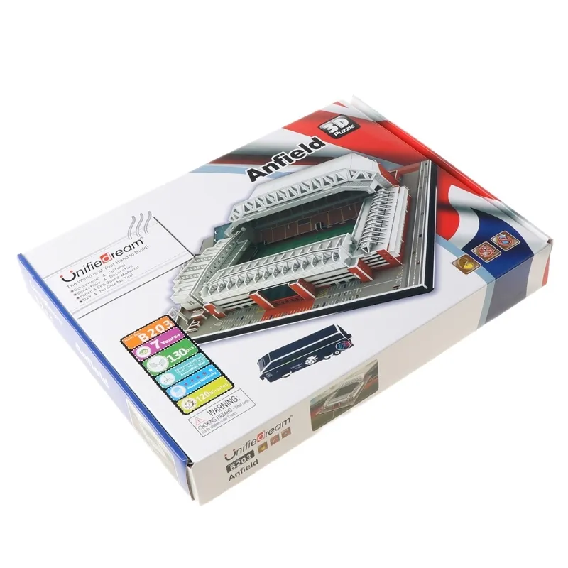 ألغاز ملعب كرة القدم ثلاثي الأبعاد نموذج بناء مجمع DIY لمشجعي كرة القدم ...