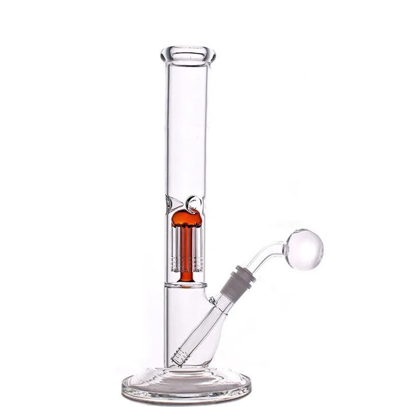 Bulk Order 11.5 Straight Glass Bong With 8 Arm Tree, Downstem, And 14mm Male Oil Burner Pipe ...