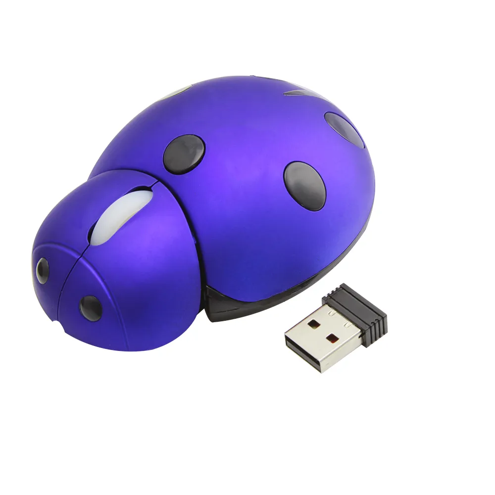Portable Ladybug Shaped Wireless Laser Ergonomic Computer Mouse ...