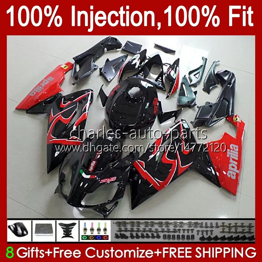 Motorcycle Fairings: Injection Molded Body Kit, Red And Black, Full Set ...