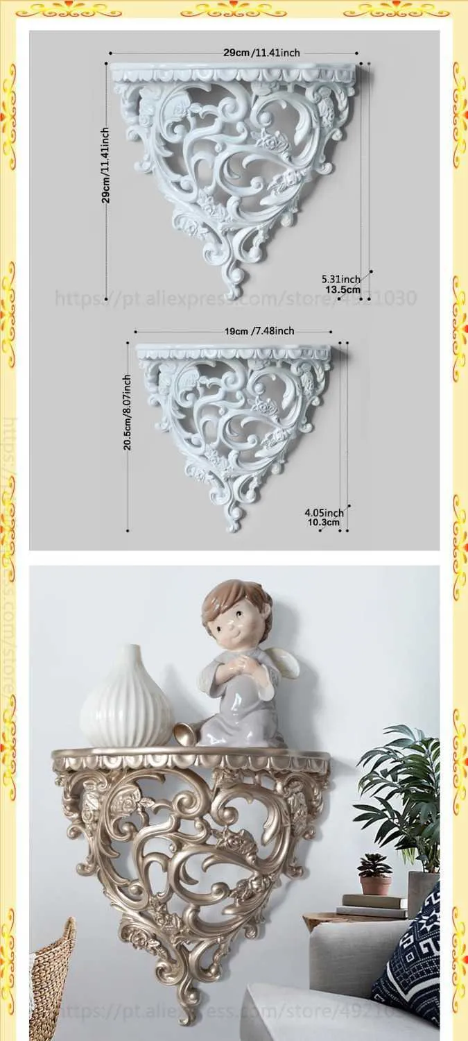 European Style Creative Wall Mounted Resin Three Dimensional Shelves ...