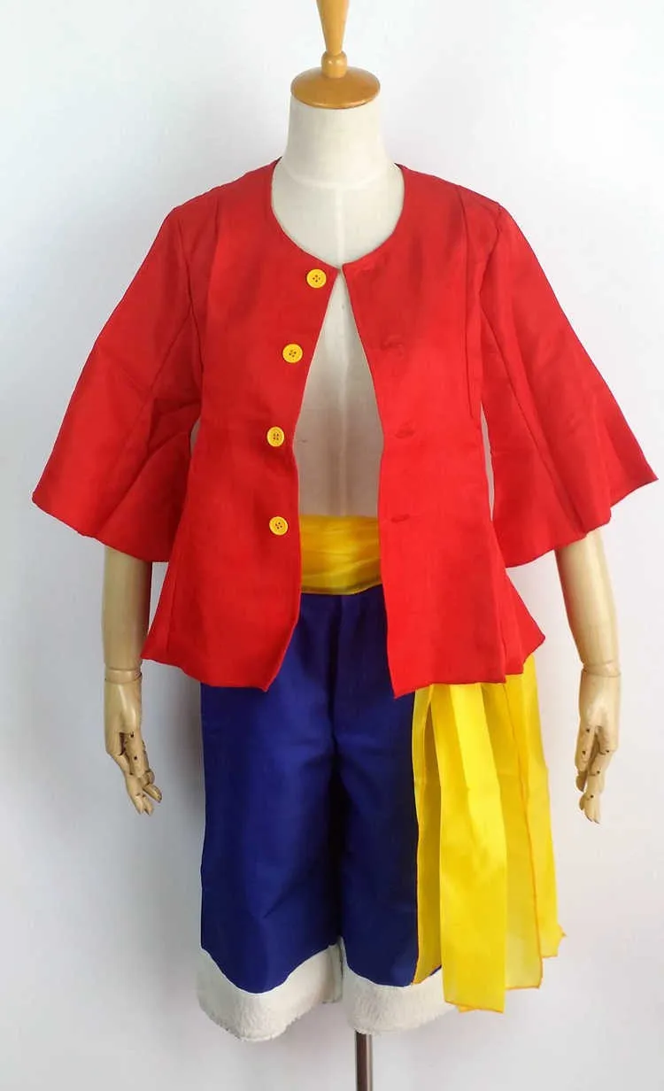 Anime One Piece Monkey D.Luffy Cosplay Costume Hat With Shoes Full Set ...