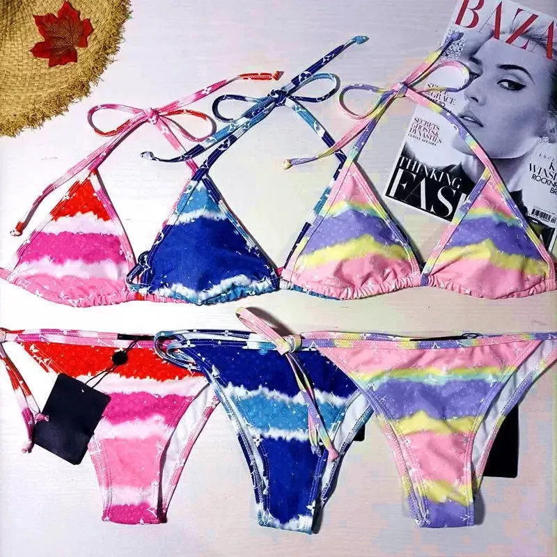 2022 Designer Bikini Set Sexy Rainbow Swimsuit For Women, Luxury ...