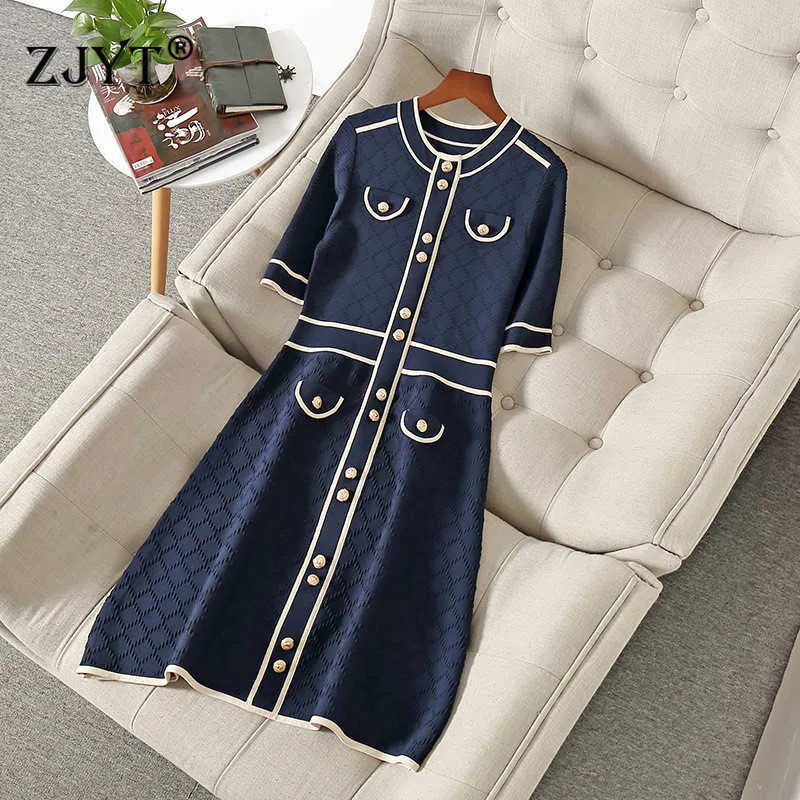 Color Block Sweater Dress for Women Knee-Length Polyester Short Sleeve ...