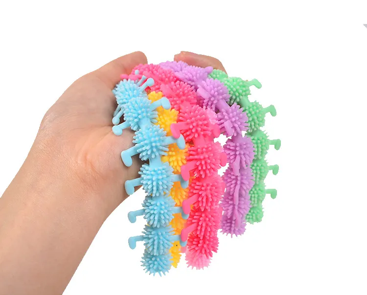 Worm Caterpillar TPR Stress Relief Toy Stretch String Fidget Funny Pull ...