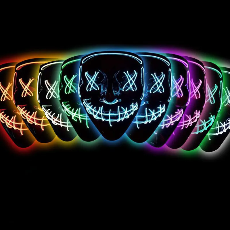 Joker Clown Mask: Light Up Masks, LED Halloween Mask, Funny PVC Party ...