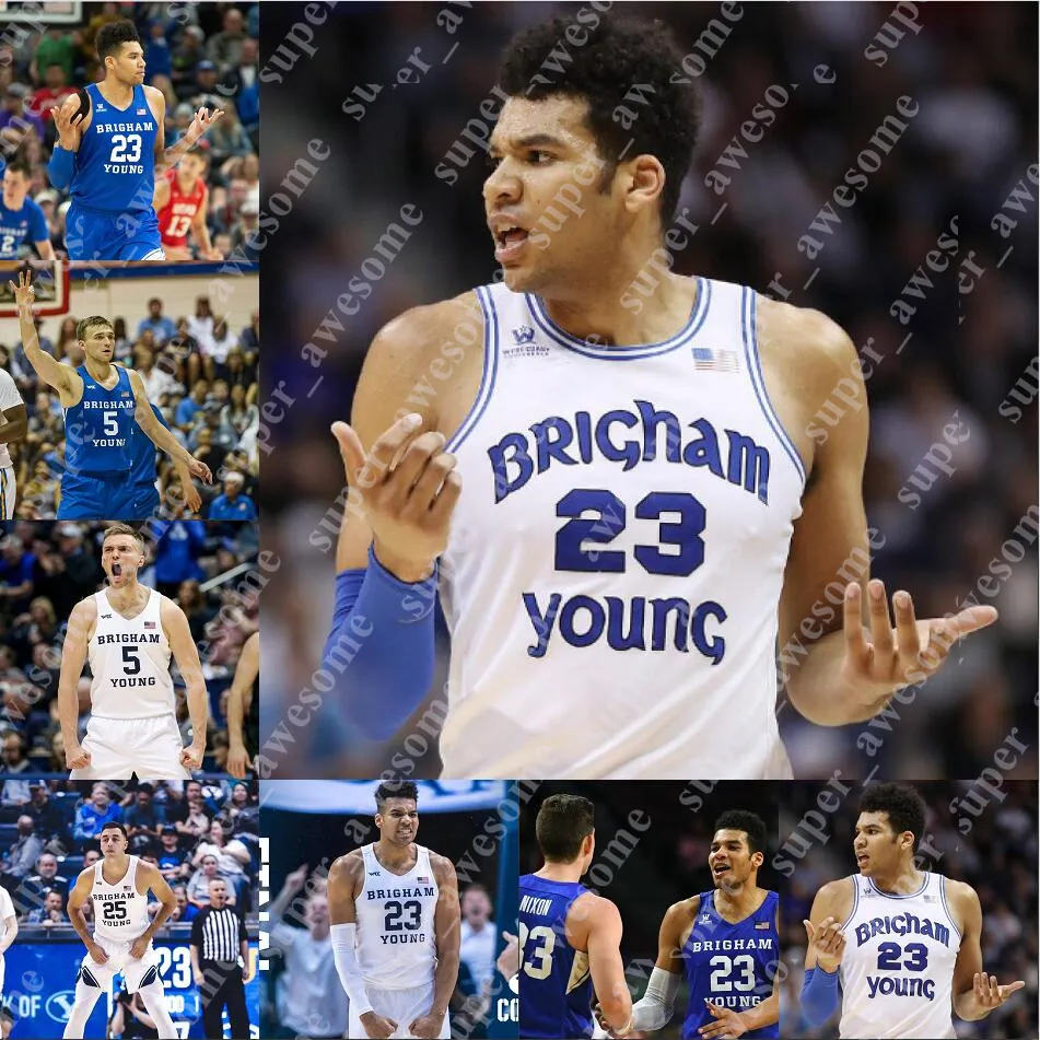 BYU Cougars Basketball Jersey Alex Barcello TeJon Lucas Spencer Johnson ...