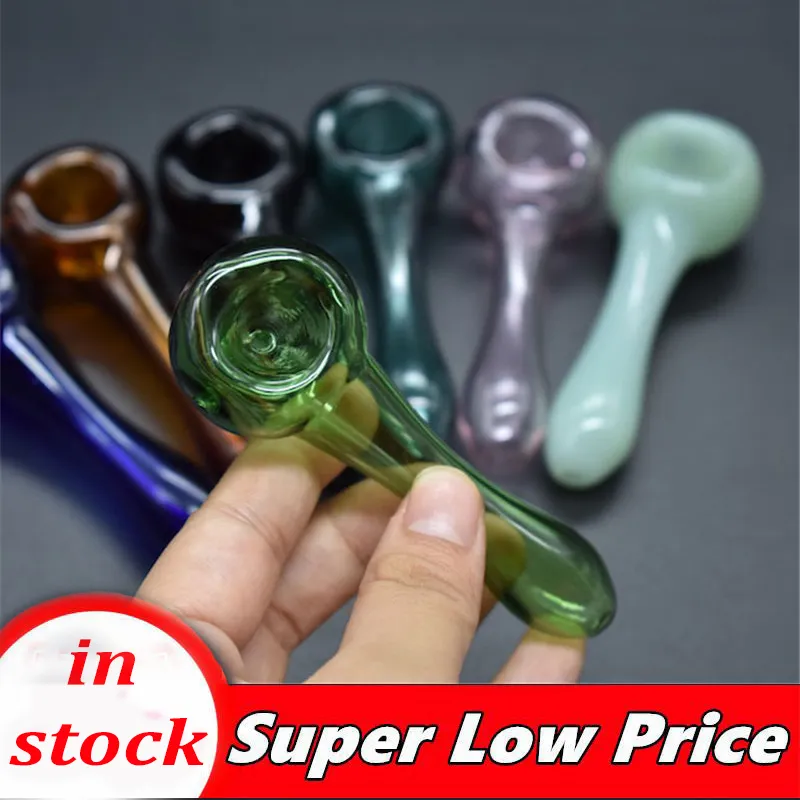 Wholesale 4inch Colorful Cheap Mini Smoking Oil Burner Glass Spoon Pipe ...
