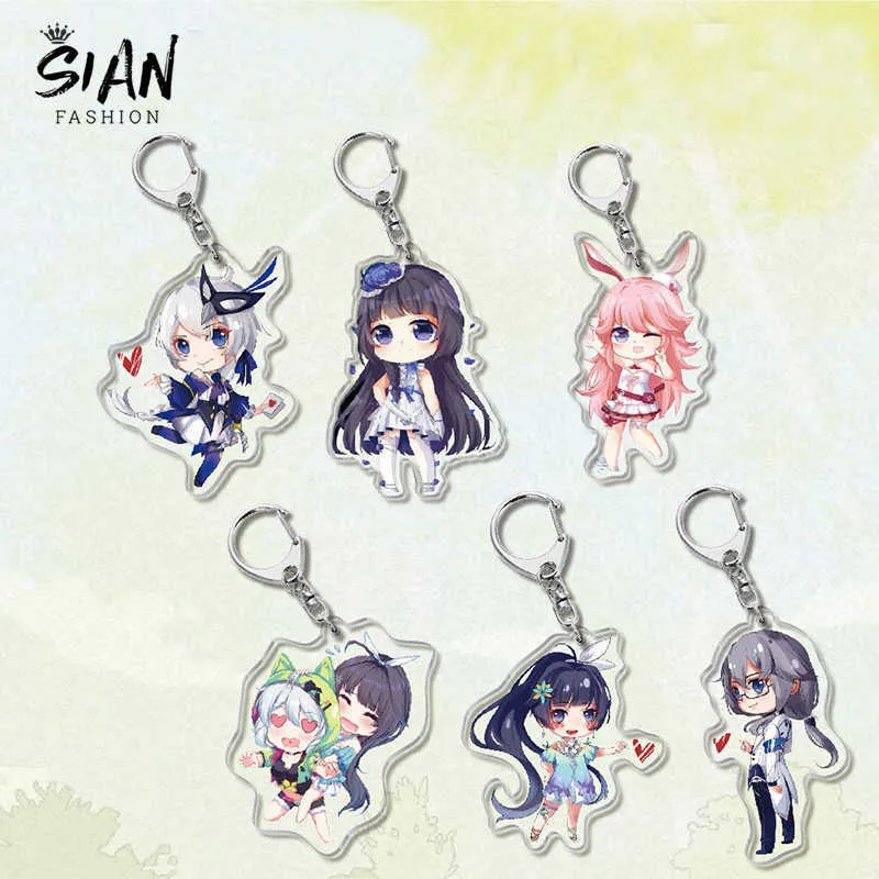 Anime Acrylic Keychain Cute Game Honkai Impact 3 Kiana Kaslana Raiden ...