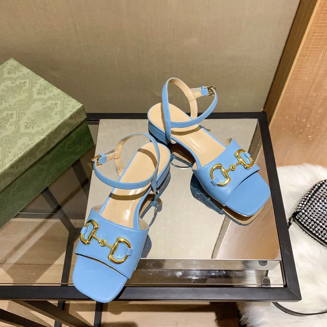 Classic Designer Small Heel Sandals European Style, Multi Color ...