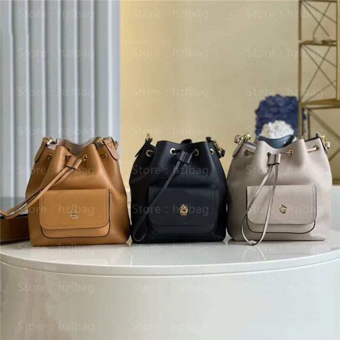 DHgate.com:Black Leather Drawstring Lockme Bucket Bag with Aged Gold ...