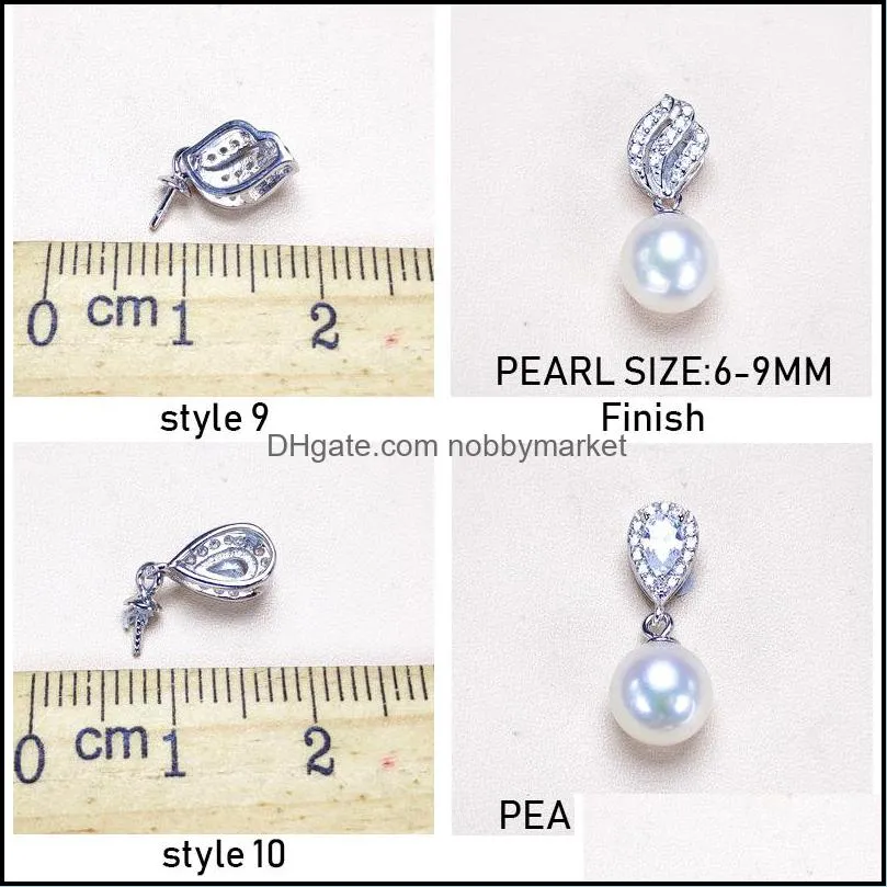 DHgate.com:S925 Sterling Silver Pearl Pendant DIY Necklace Setting for ...