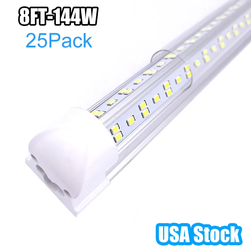 High Output 8FT LED light shop with Integrated T8 Fixture, Cold White ...