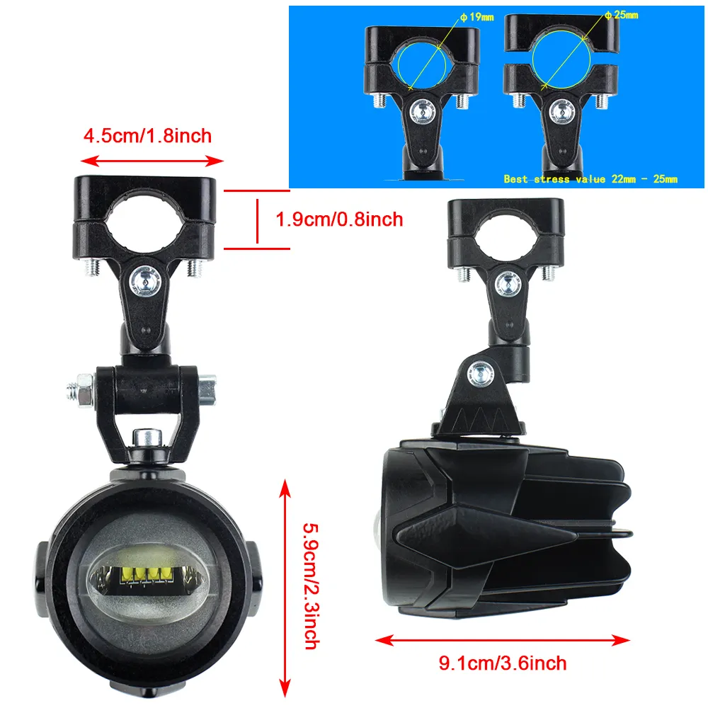 High Performance Quad Lock Motorcycle Mount Fog Light Upgrade Brighter Lamp For BMW R1200GS ...