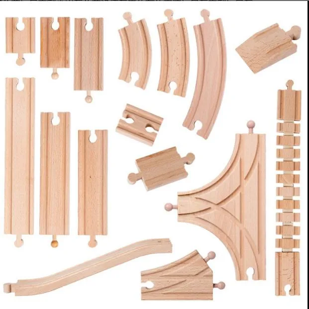Wooden Train Tracks DIY Assembly Building Blocks Toy, Compatible With ...
