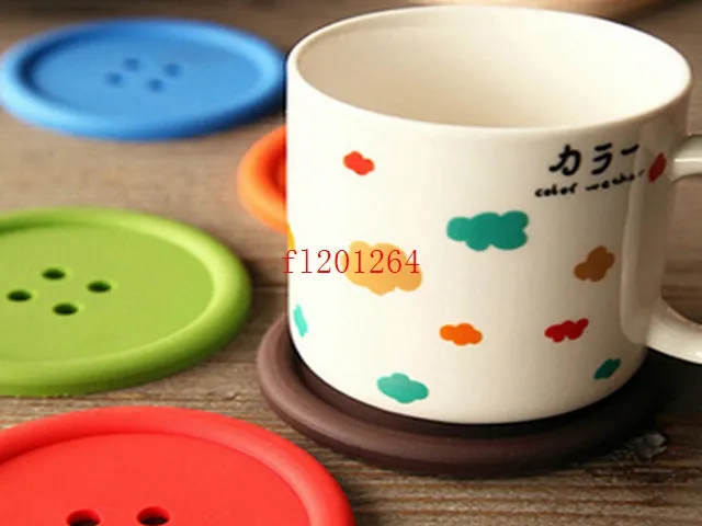 Cup Coasters For Table Silicone Button Coasters, Colorful Tea Mug ...