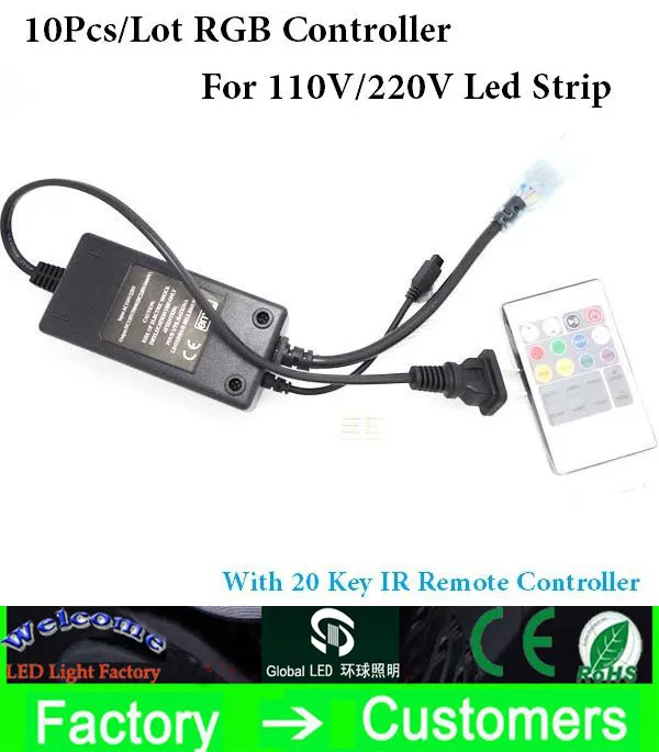 RGB Control Box IR Remote, LED Strip Remote: 20 Key Infrared Controller ...
