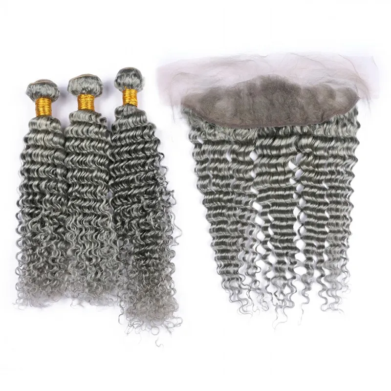 DHgate.com:3 Bundles of Pure Grey Virgin Peruvian Deep Wave Human Hair ...