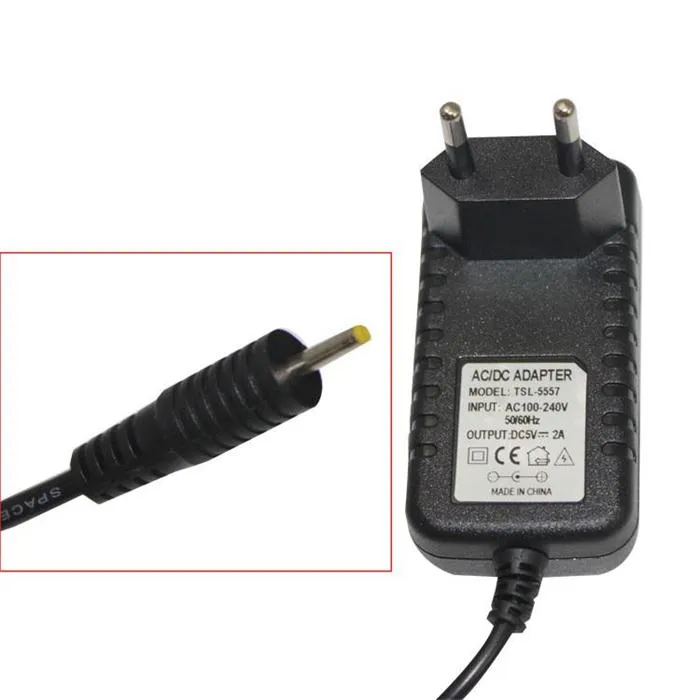 5V 2A Charger Power Adapter Universal Black Wall Charger With 2.5mm US ...