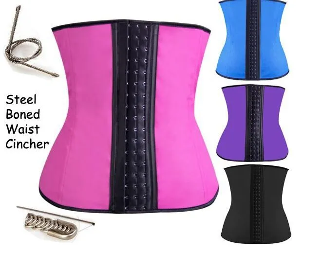 DHgate.com:2024 Steel-Boned Rubber Underbust Waist Trainer Cincher ...